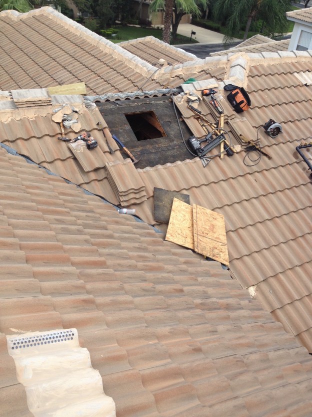 Solar Vent Installed On Tile Roof